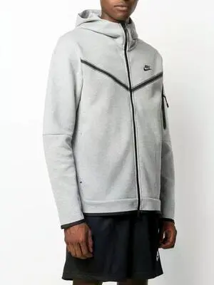 Nike Logo-print Zip-up Hoodie - Grey