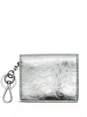 Acne Studios Metallic Leather Cardholder - Silver