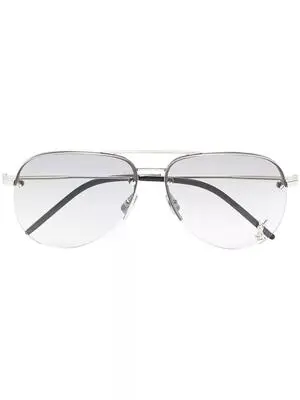 Saint Laurent Classic 11m Pilot-frame Sunglasses - Silver