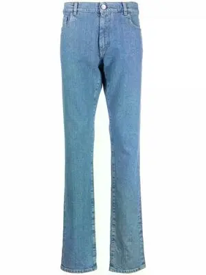 BILLIONAIRE Iconic Crest Embossed Straight-cut Jeans - Blue