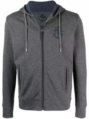 BILLIONAIRE Crest-motif Long-sleeved Hoodie