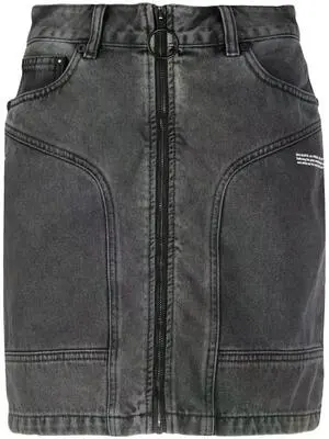 Off-White Zip-front Denim Skirt