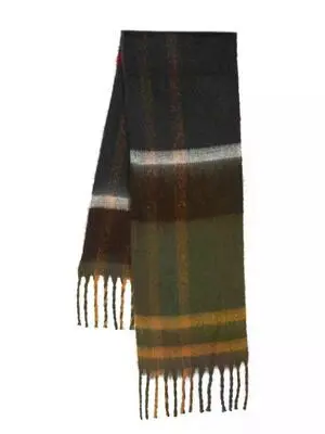 Barbour Tartan-check Knit Scarf - Green