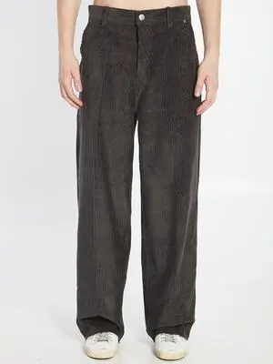 Ami Corduroy Velvet Trousers - Grey