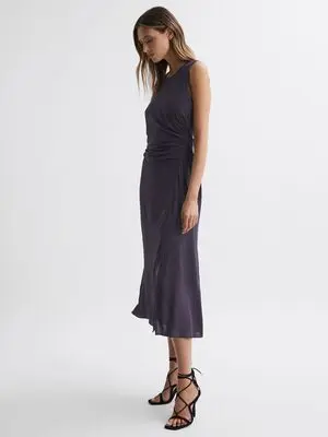 REISS Bodycon Ruched Midi Dress