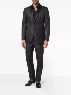 BILLIONAIRE Crocodile-effect Blazer - Black