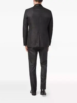 BILLIONAIRE Crocodile-effect Blazer - Black