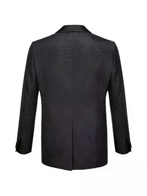 BILLIONAIRE Crocodile-effect Blazer - Black