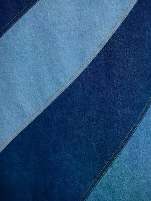 Significant Other Diagonal-panel Denim Maxi Skirt - Blue