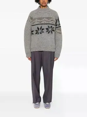 MAGLIANO Floral-pattern Mock-neck Sweater