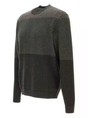 Emporio Armani Diamond-pattern Wool Sweater - Grey