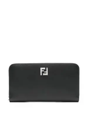 Fendi Logo-plaque Zip-around Wallet - Black