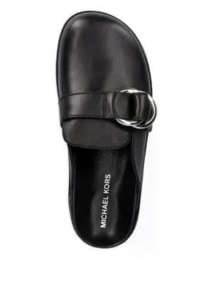 Michael Kors Jaden Ring-buckle Leather Slides