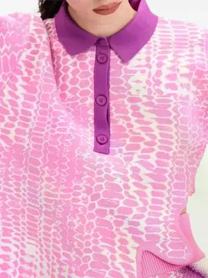 Ph5 Scallop-hem Patterned Polo Shirt