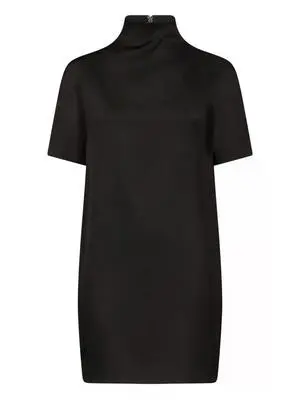 Loulou De Saison Elton Mock-neck Short-sleeve Dress - Black