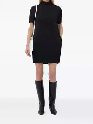 Loulou De Saison Elton Mock-neck Short-sleeve Dress
