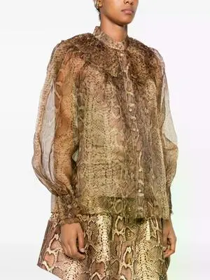 Zimmermann Ruffle-trimmed Silk Shirt