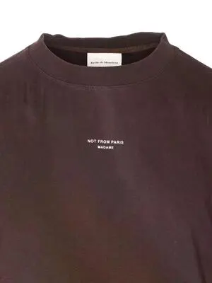 Drole De Monsieur Crew Neck Logo T-shirt - Brown