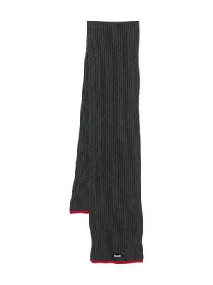 MSGM Ribbed-knit Scarf - Grey