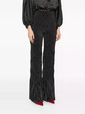 SIMONA CORSELLINI Pleated Polka-dot Trousers