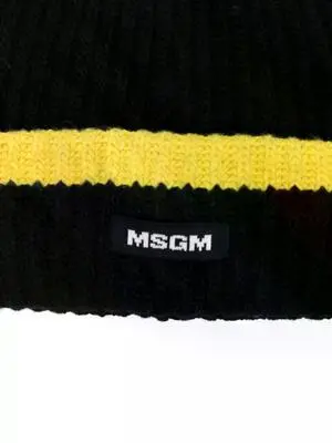 MSGM Ribbed-knit Beanie - Black