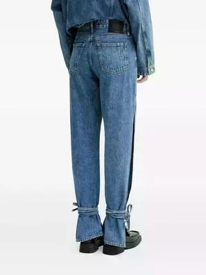 WON HUNDRED Side-slit Tied-cuffs Denim Jeans