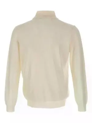 KANGRA Mock-neck Ribbed-cuff Sweater - White