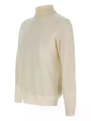 KANGRA Mock-neck Ribbed-cuff Sweater - White