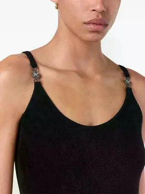 Versace Embellished Scoop-neck Mini Dress