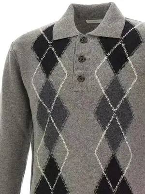 PAOLO PECORA Geometric-pattern Polo-neck Sweater