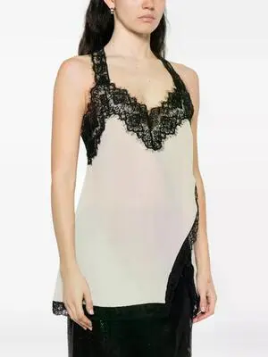 Pinko Lace-trim Silk Top