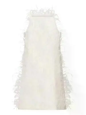 Pinko Feather-embellished Dress - White