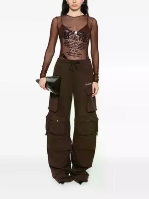 JEAN PAUL GAULTIER Sequin-embellished Mesh Top - Brown