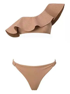 SOFIA ERHAN Florence One-shoulder Bikini - Brown