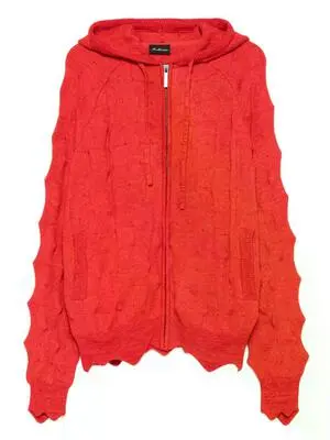 MADFRENZY Hooded Cable-knit Cardigan