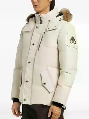Moose Knuckles Quilted Coat With Removable Hood - Neutrals