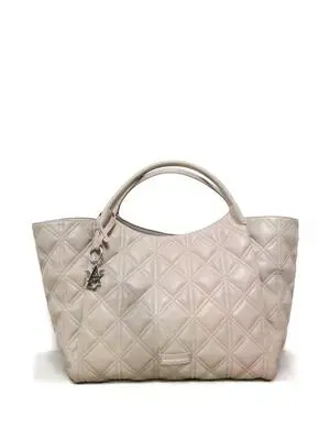 Emporio Armani Diamond-pattern Tote Bag With Logo Charm