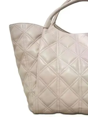 Emporio Armani Diamond-pattern Tote Bag With Logo Charm