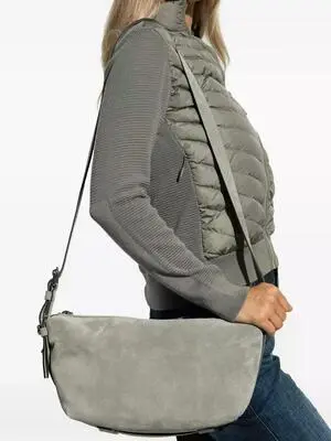 Moschino Suede Zip-fastening Shoulder Bag - Grey
