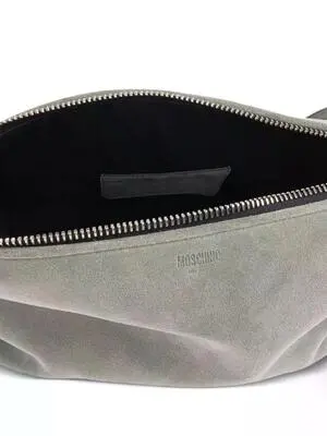 Moschino Suede Zip-fastening Shoulder Bag - Grey