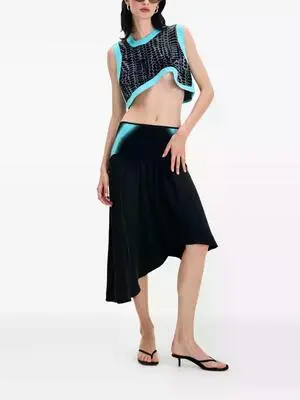 Ph5 Snakeskin-print Asymmetrical Top