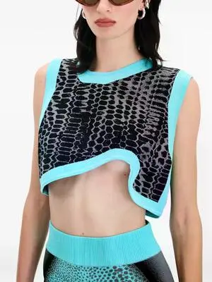 Ph5 Snakeskin-print Asymmetrical Top