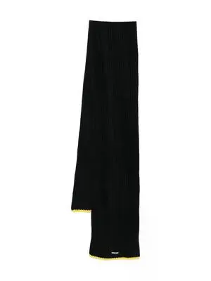 MSGM Ribbed-knit Scarf - Black