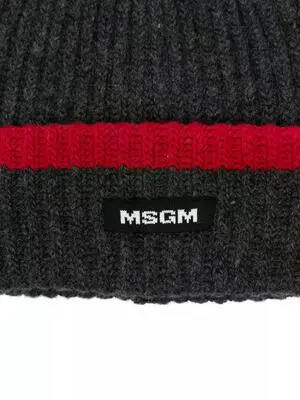 MSGM Ribbed-knit Beanie - Grey