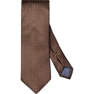 Eton Geometric Silk Tie - Medium Brown