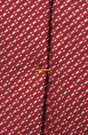 Eton Textured Silk Tie - Medium Red