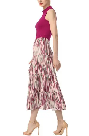 KIMI + KAI Tiered Ruffle Midi Skirt - Orchid
