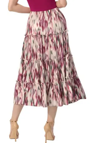 KIMI + KAI Tiered Ruffle Midi Skirt - Orchid