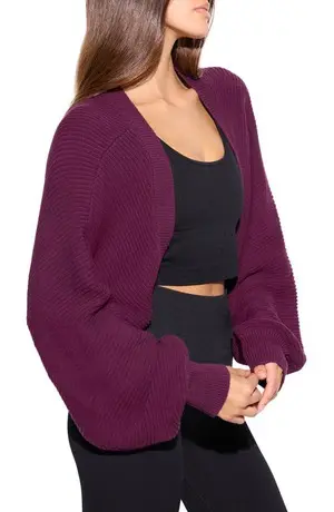 Spiritual Gangster Vera Studio Cotton Shrug - Dark Dahlia