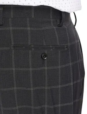 TALLIA Big & Tall Windowpane Suit Pants